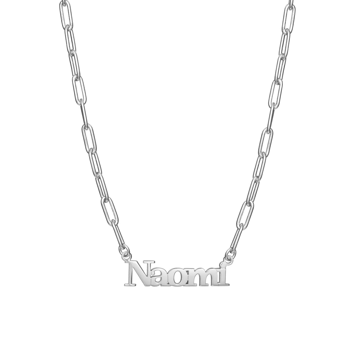 Block letter nameplate on a paperclip chain - Capital and Lowercase ...