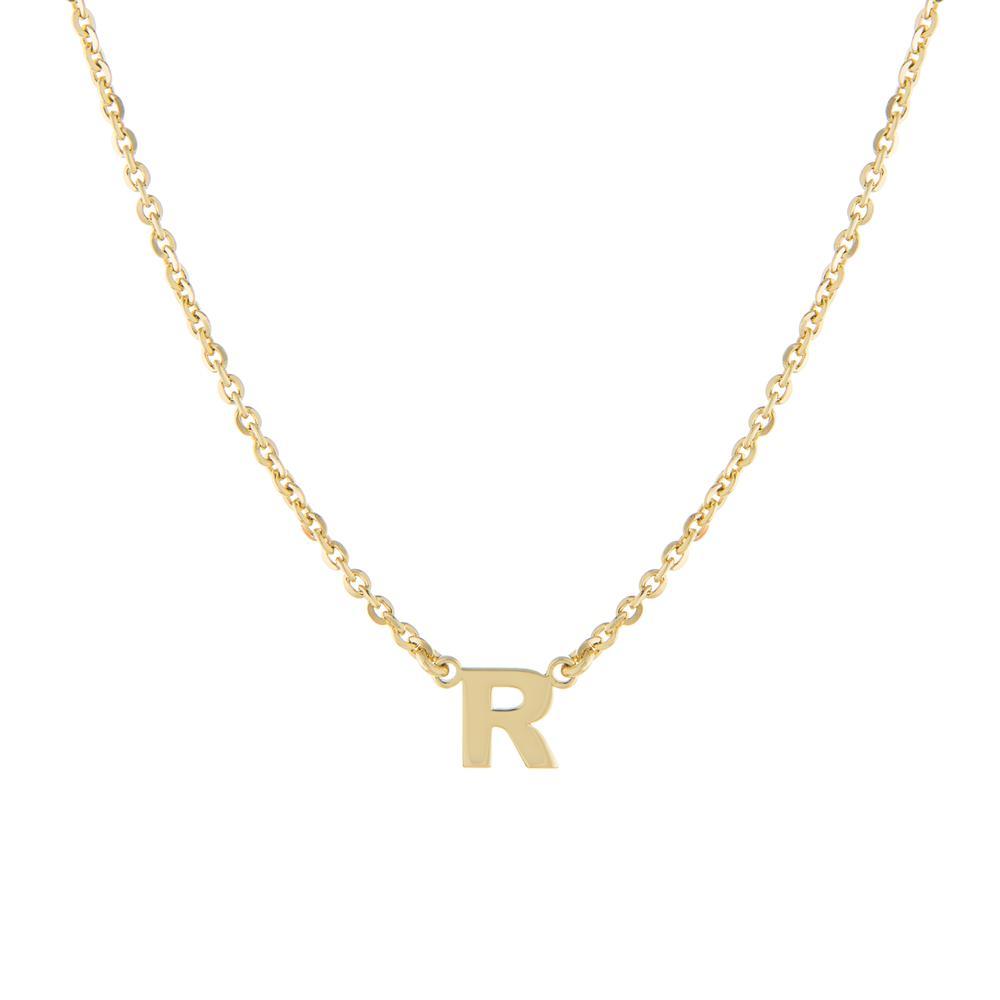 One letter in a Block Capital letter in Gold or Platinum finish Neckla ...